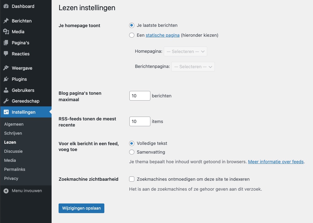 Blog toevoegen of weghalen in WordPress – xel academy